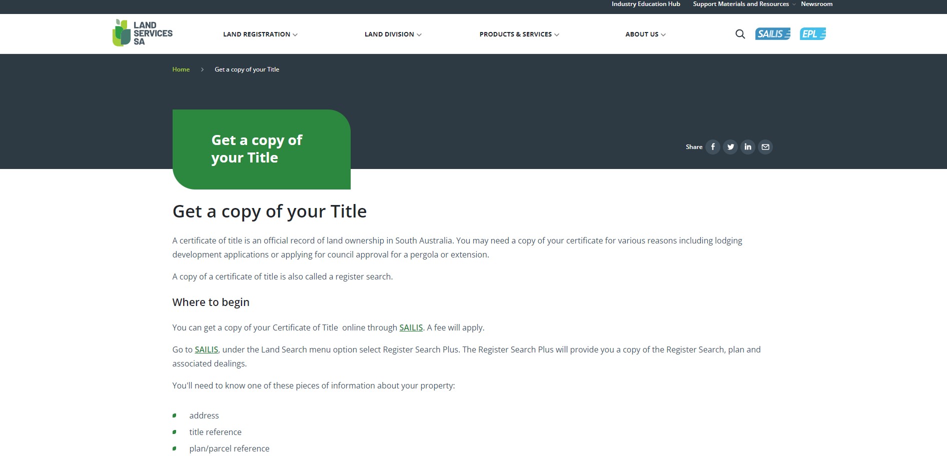 What is A land Title?